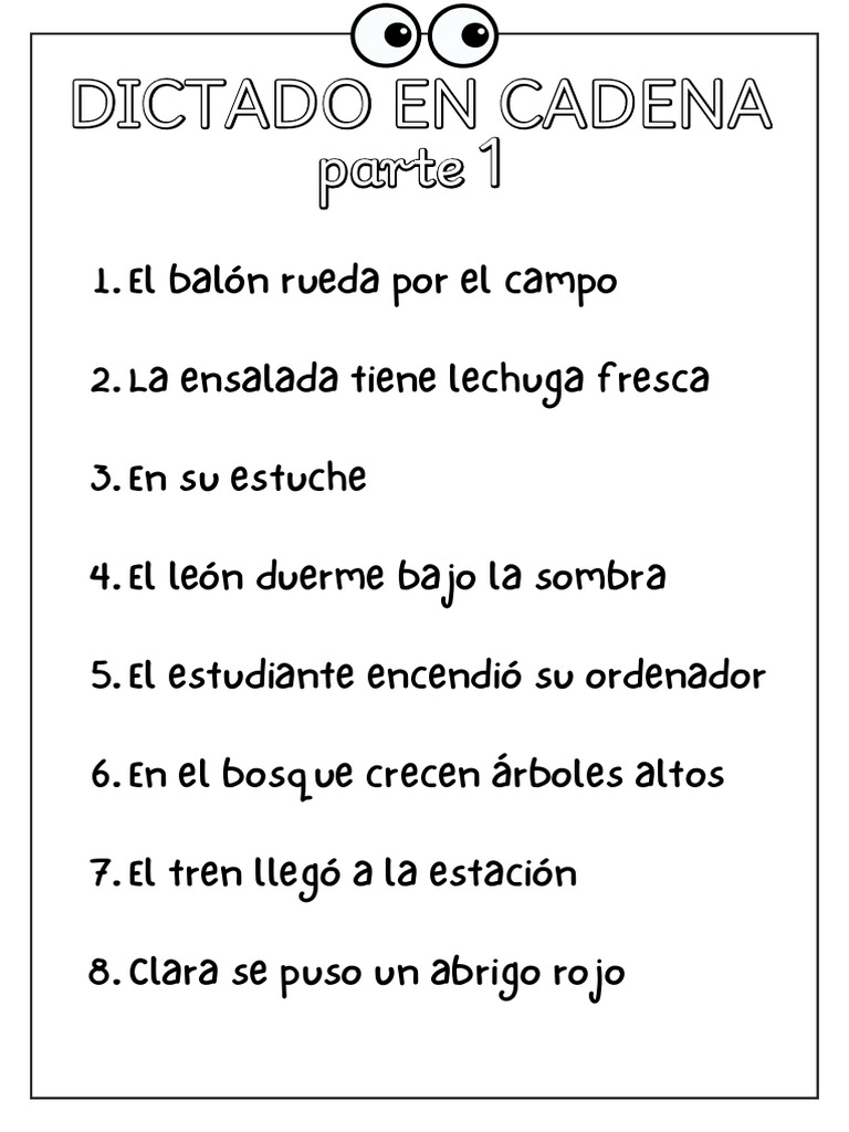 Dictados y Adivinanzas para Niños | PDF
