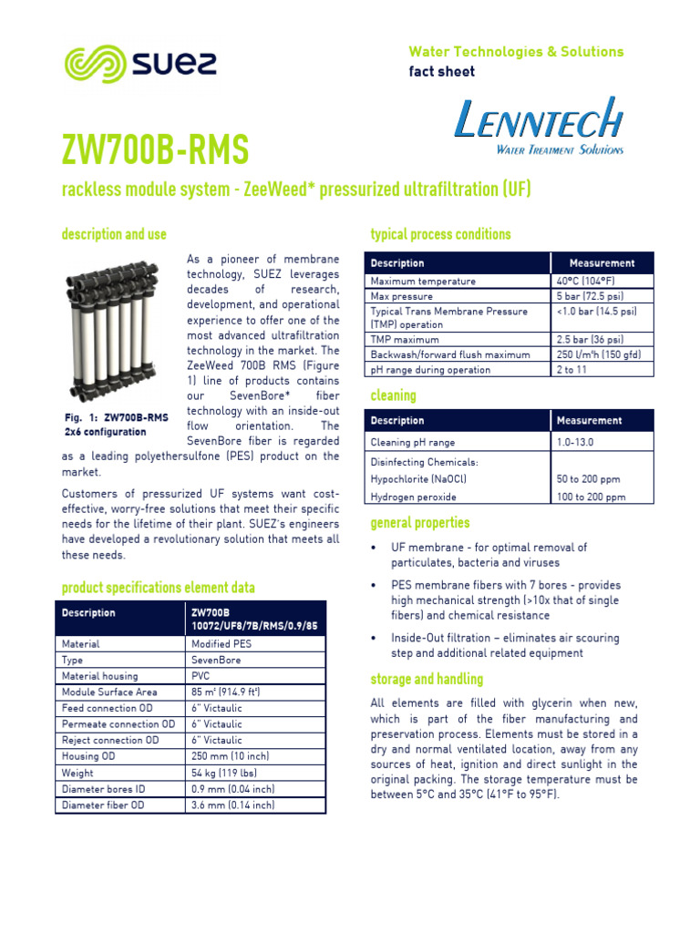 ZeeWeed 700B RMS Overview | PDF | Industrial Processes | Applied And ...