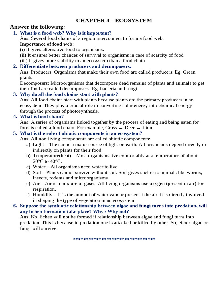 CHAPTER 4- ECOSYSTEM NEW | PDF