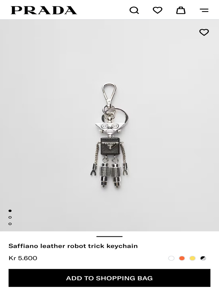 Steelblack Saffiano Leather Robot Trick Keychain PRADA | PDF