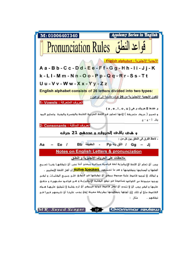 English - Pronunciation Rules | PDF