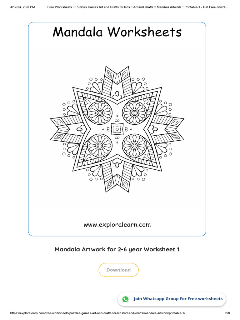 Free Worksheets - Puzzles Games Art and Crafts For Kids - Art and ...