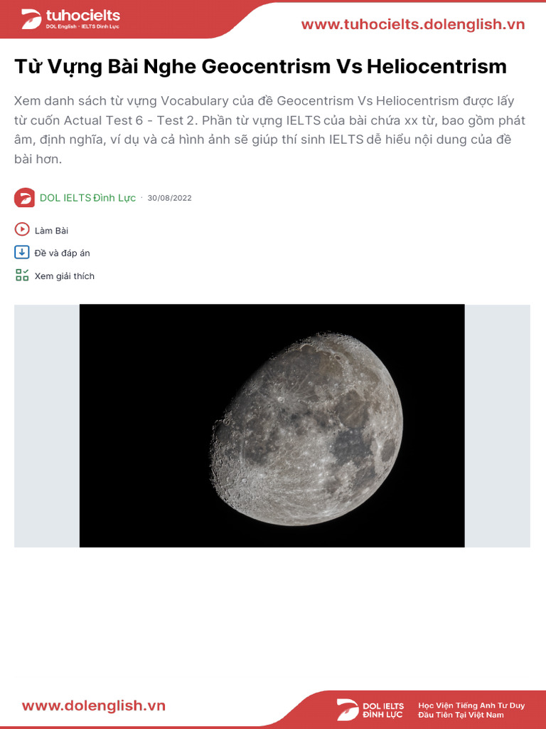Geocentrism vs Heliocentrism Vocabulary | PDF | Astronomy