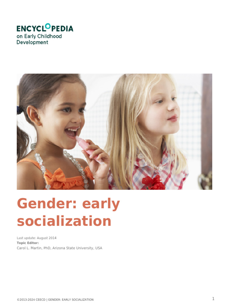 Gender Early Socialization, Published by Carol L. Martin | PDF | Gender ...
