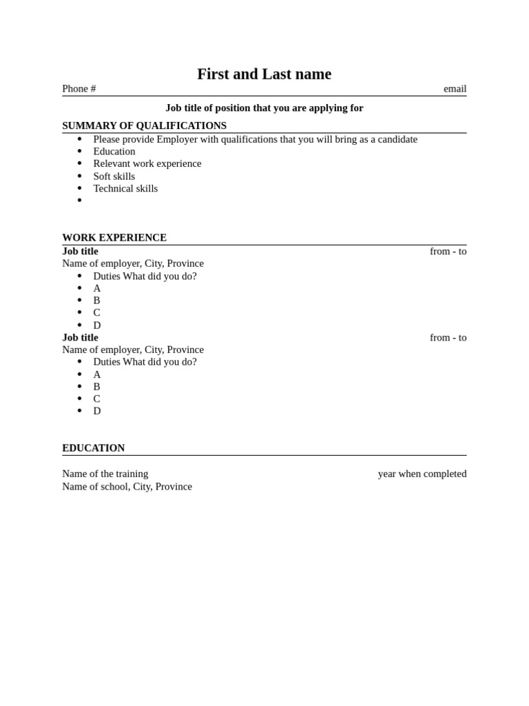 Resume Template | PDF
