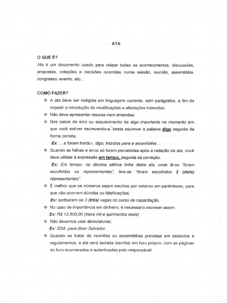 Como Redigir uma Ata Eficaz | PDF