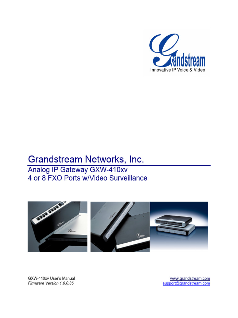 GXW4108 User Manual - 4 or 8 Ports | PDF | Session Initiation Protocol | Ip Address