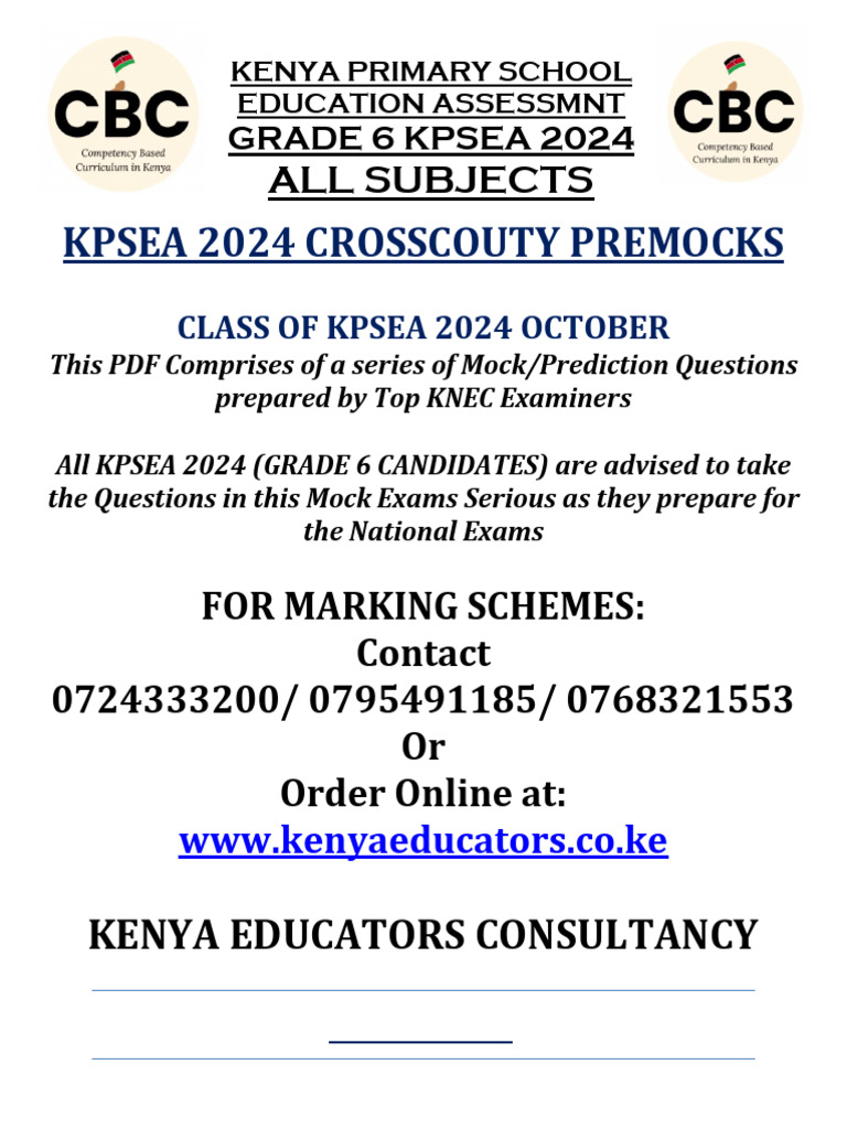 Practice Revision Papers (Grade Six Kpsea) | PDF | Bees | Jesus