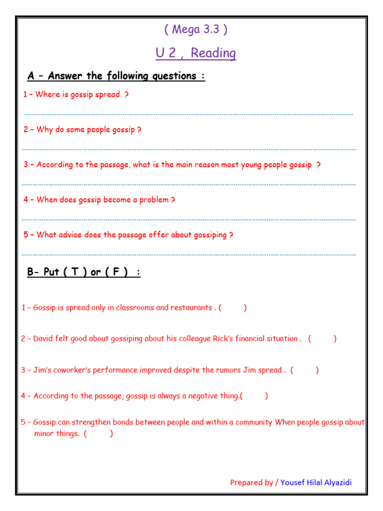 Mega 3.3 U 2 (Reading) | PDF