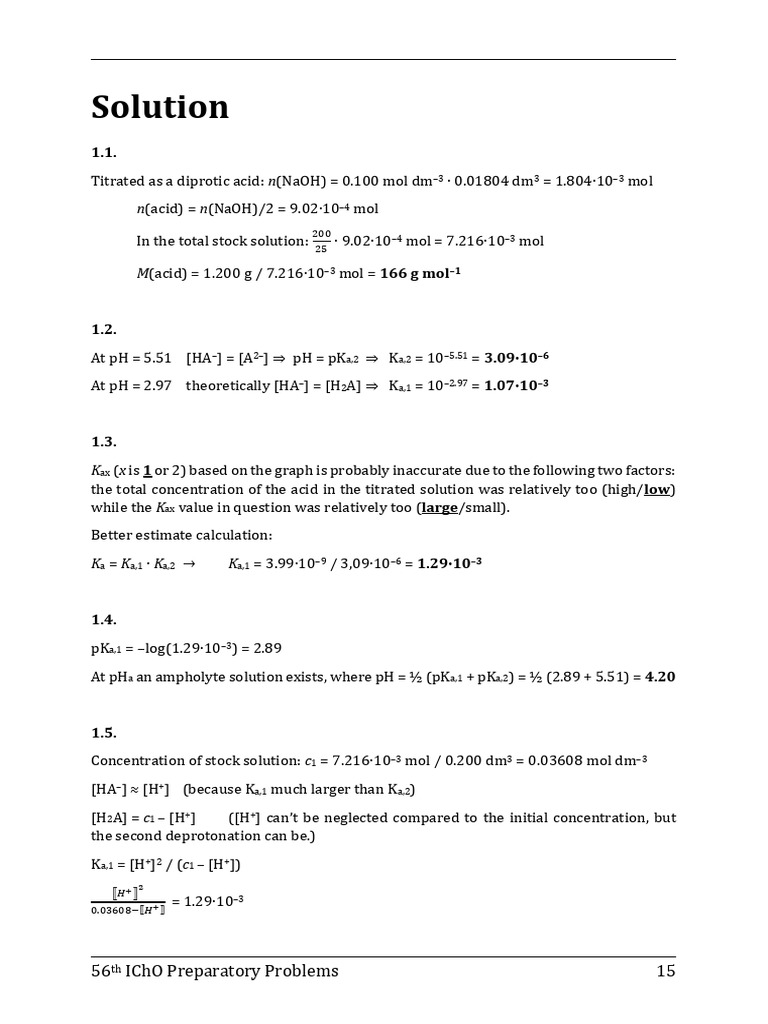 IChO56 - Preparatory - Problems - W - Sol - Ultimate 15 | PDF