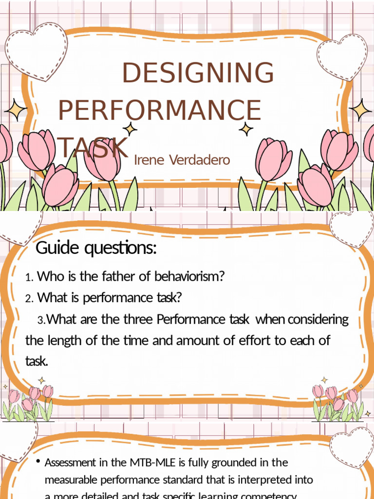 Designing Performance Task 1ppt | PDF