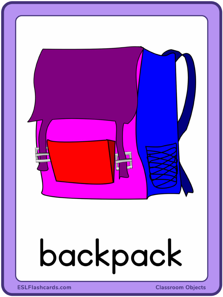Classroom Objects Bre Large Flashcards With Labels | PDF