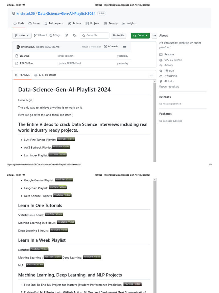 GitHub - Krishnaik06 - Data-Science-Gen-AI-Playlist-2024 | PDF ...