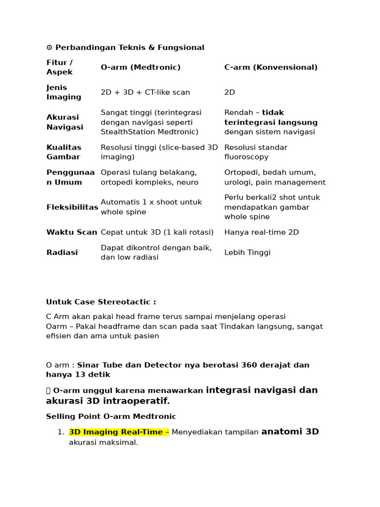 Oarm Vs Carm | PDF