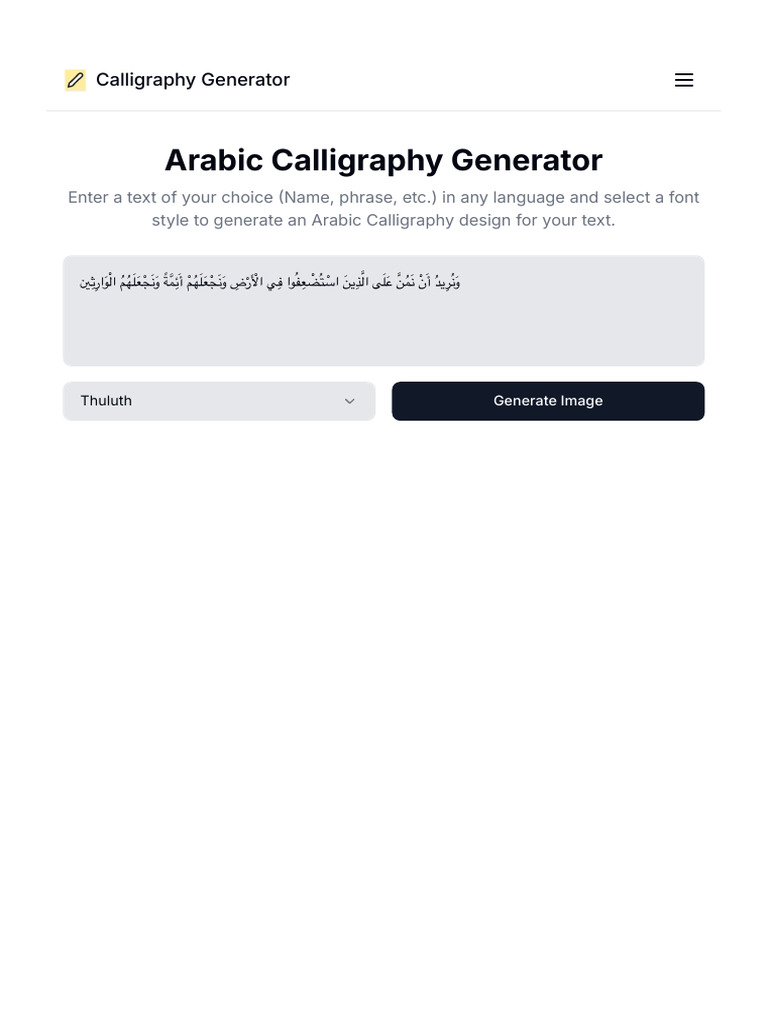 Arabic Calligraphy Generator | PDF