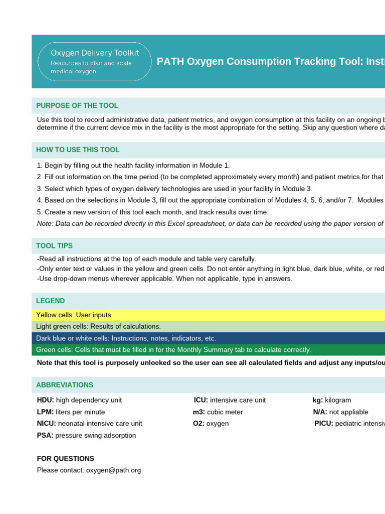Oxygen Consumption Tracking Tool Guide | PDF | Flow Measurement | Patient