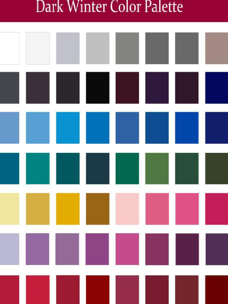 Dark Winter Color Palette | PDF