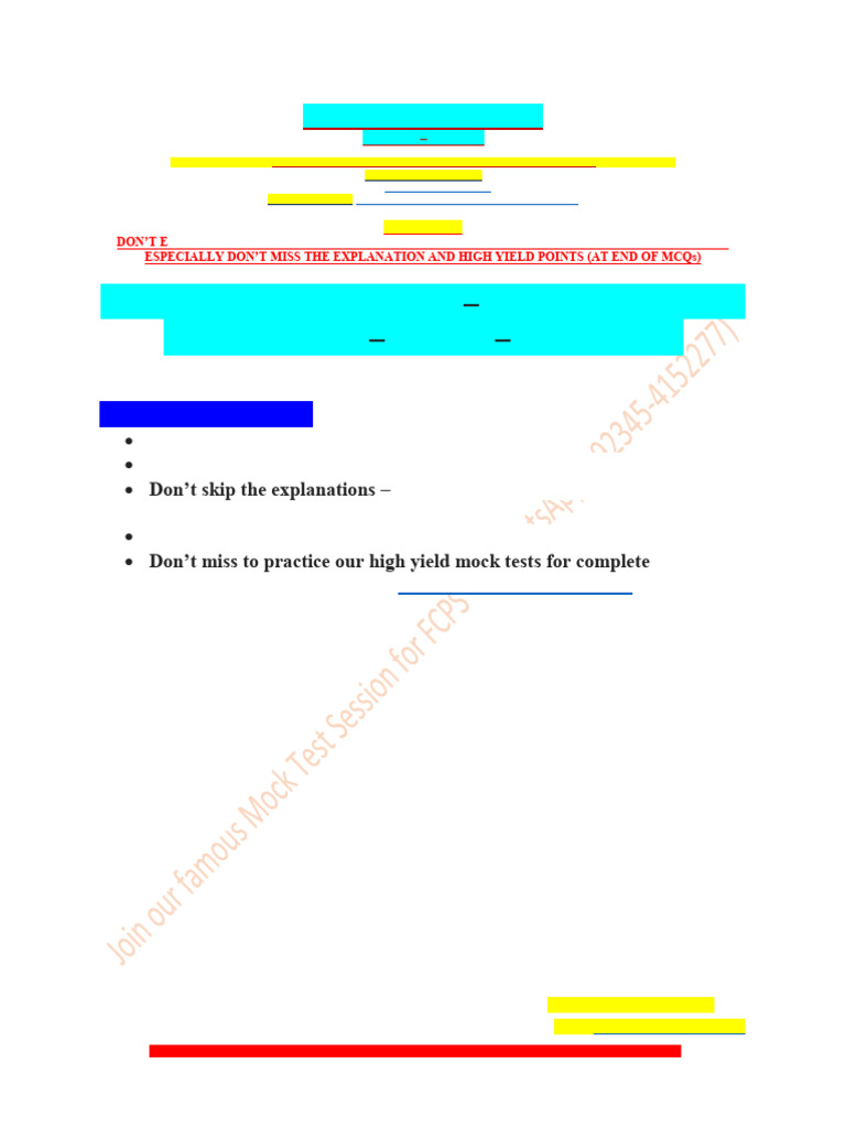 FCPS - I Feb Recalls Sample PDF | PDF | Adrenocorticotropic Hormone ...