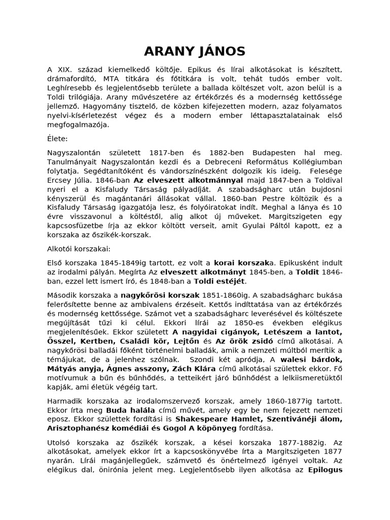 Arany János | PDF