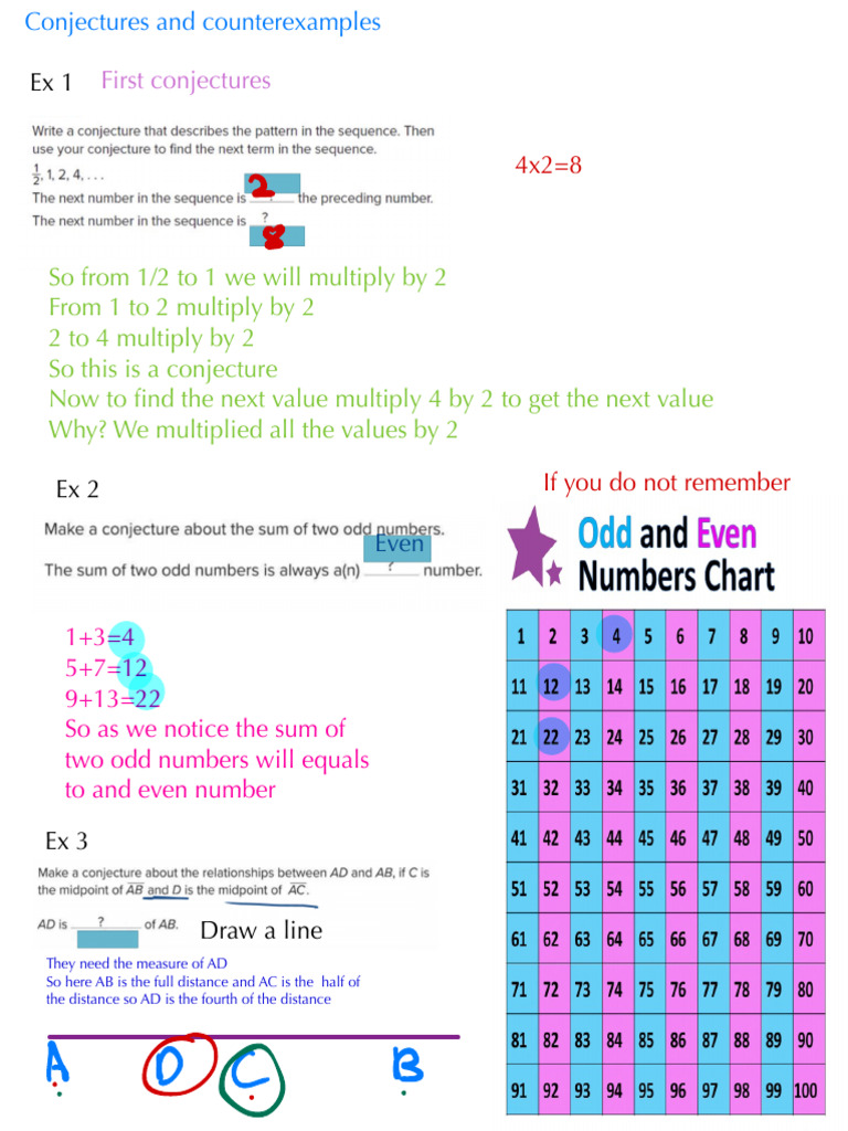 First Conjectures: 1+3 4 5+7 12 9+13 22 So As We Notice The Sum of Two ...