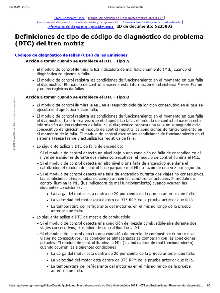 Codigos de Fallo | PDF