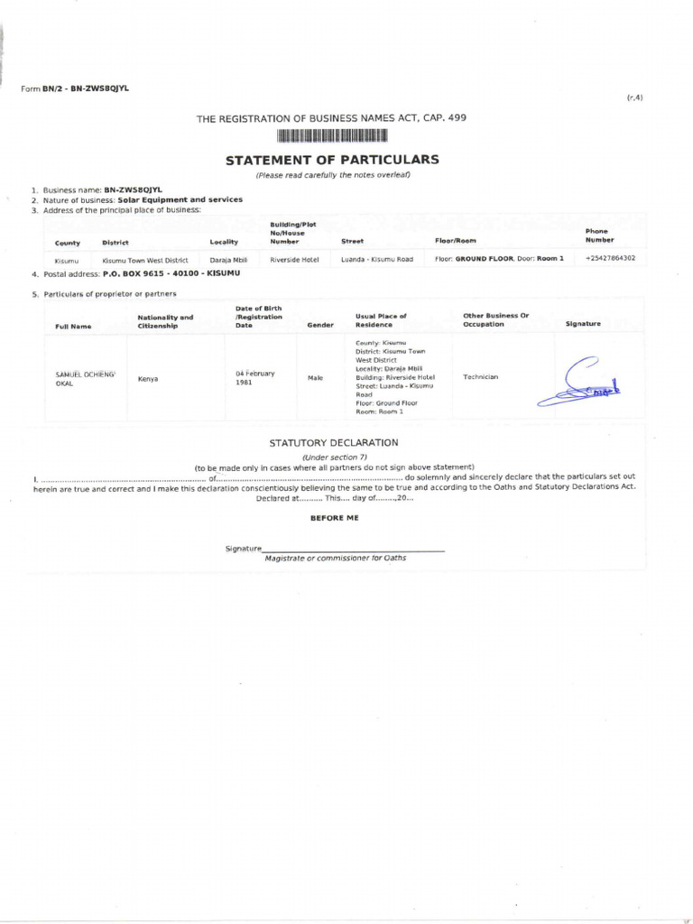 Sam Signed Bn2 Form | PDF
