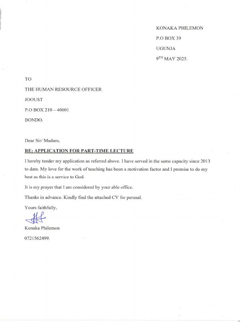 Konaka CV and Cover Letter | PDF