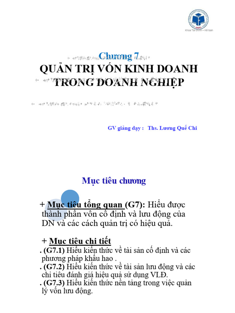 C7 -QUẢN TRỊ VỐN KINH DOANH TRONG DN | PDF