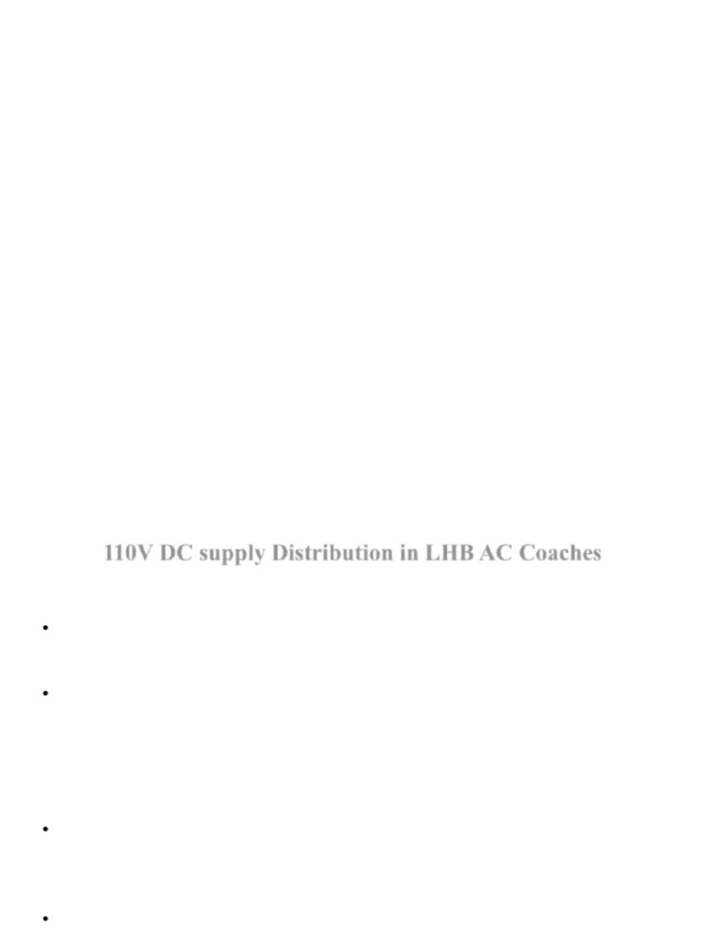 110VDC supply distribution in LHB coaches | PDF | Electric Power ...