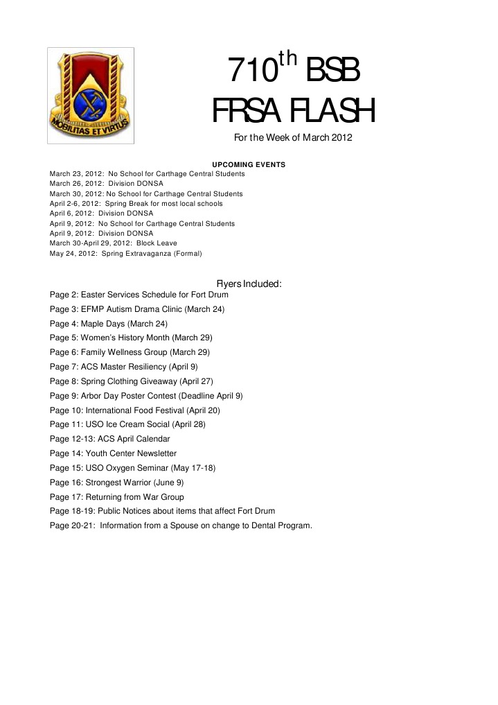710 BSB Frsa Flash: For The Week of March 2012 | PDF | Met Life | Dentist