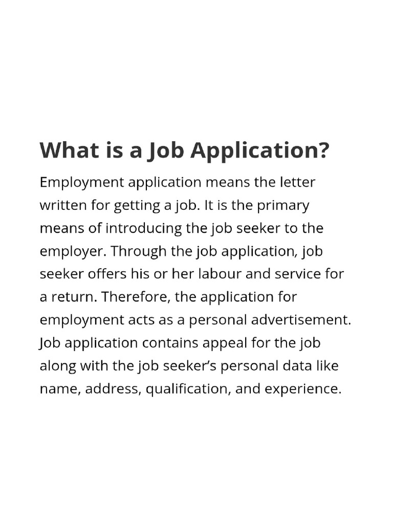 Job Application | PDF
