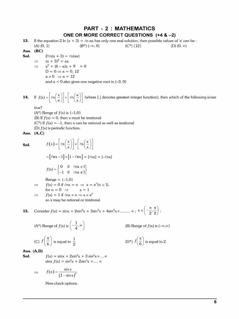 Functions CPT Solutions | PDF