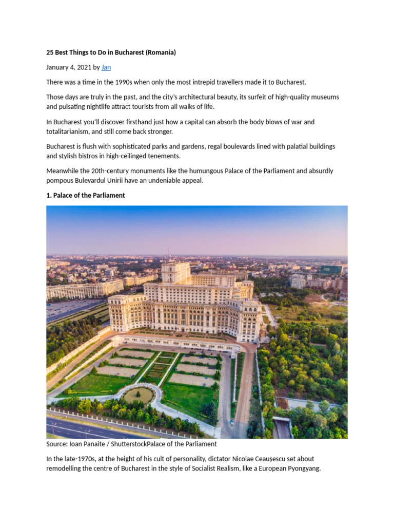 25 Best Things To Do in Bucharest | PDF