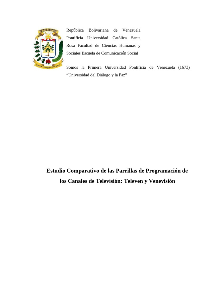 Estudio Comparativo Dentro La Televisión Privada en Venezuela | PDF ...