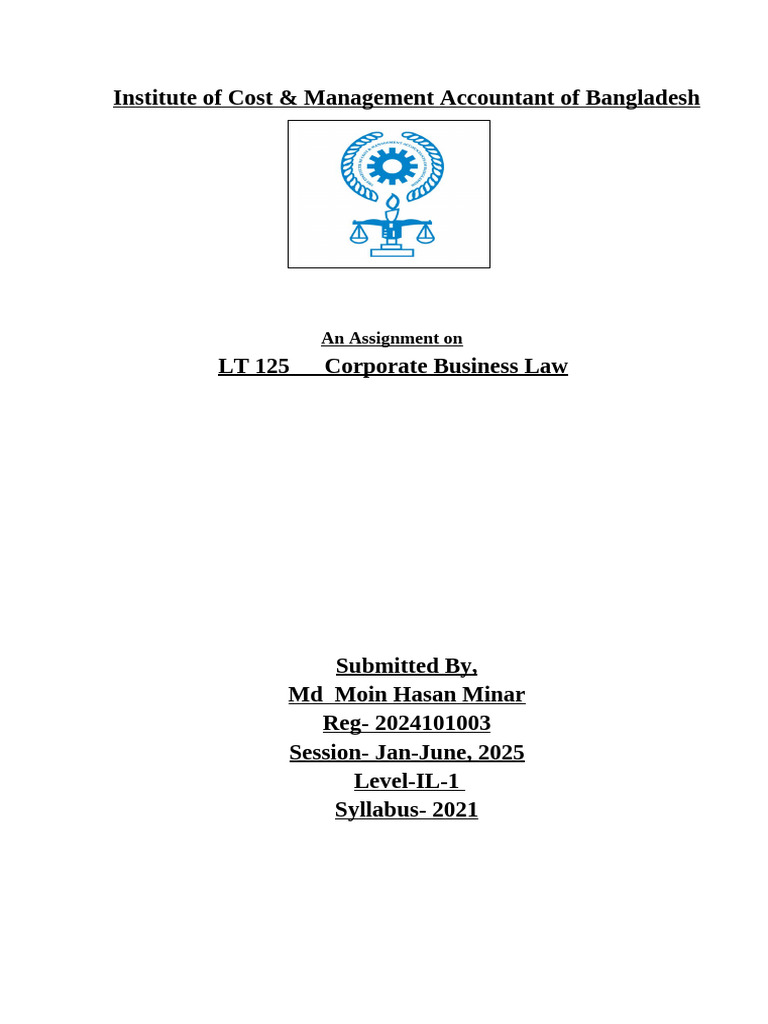 Corporate & Business Laws Assignment | PDF | Negotiable Instrument | Damages