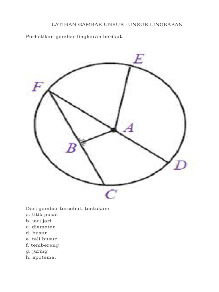 Latihan Gambar Unsur Lingkaran | PDF