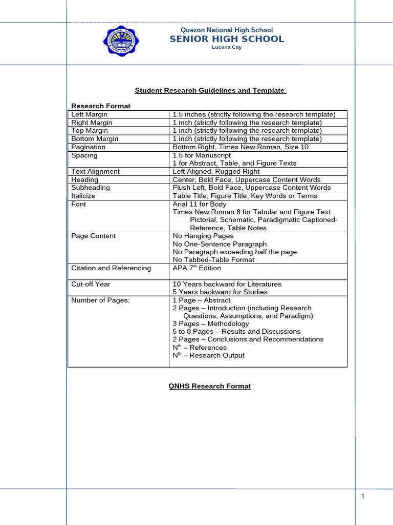 Research Tool Research Format QNHS IMRaD | PDF | Question | Data