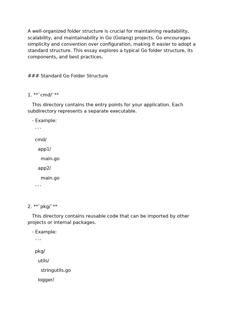 Go Project Folder Structure | PDF