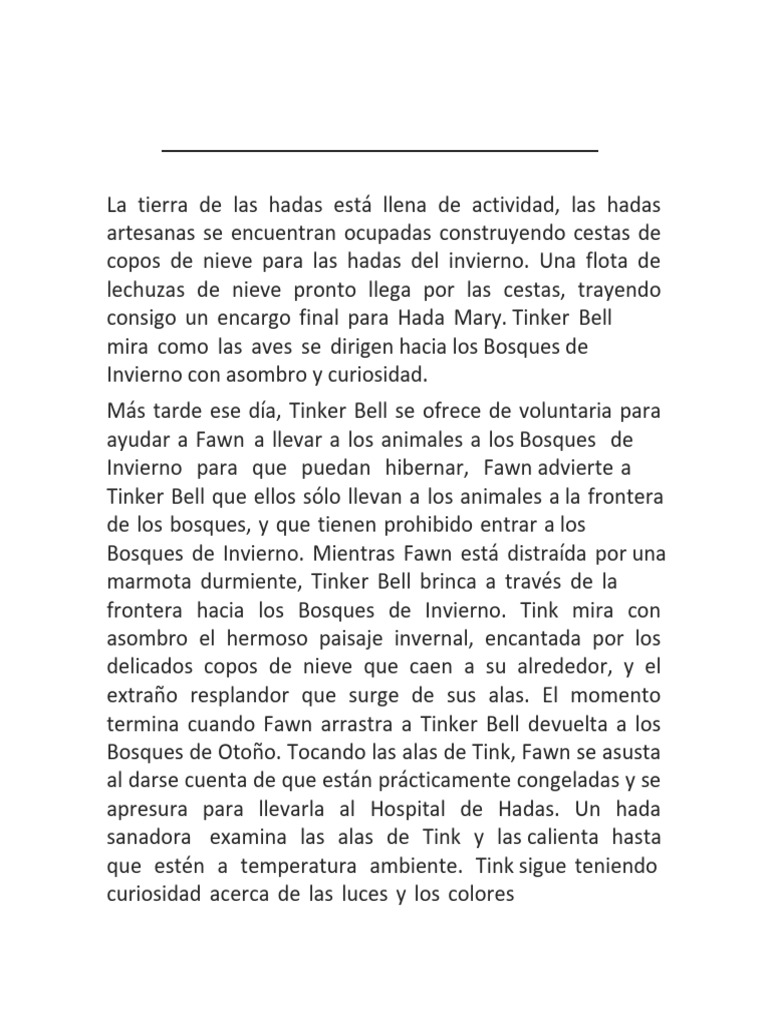 Tinkerbell y El Secreto de Las Hadas | PDF