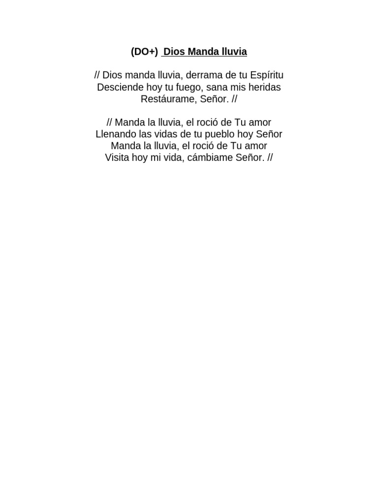 Dios Manda Lluvia | PDF