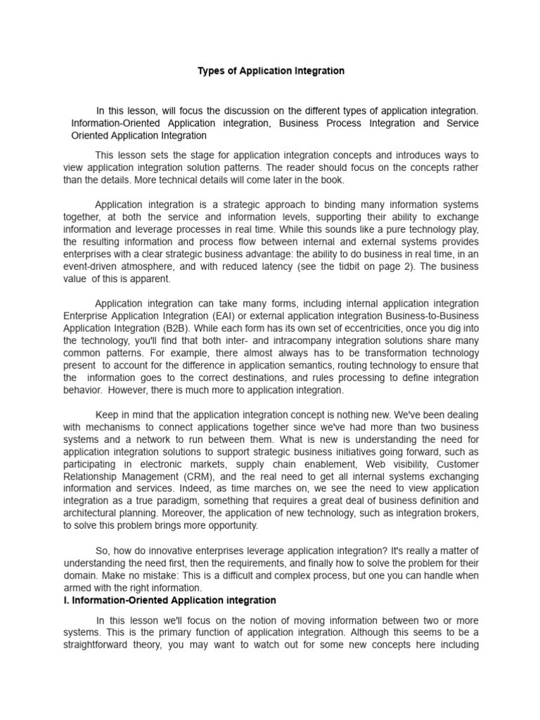 Types of Application Integration | PDF | Information | System