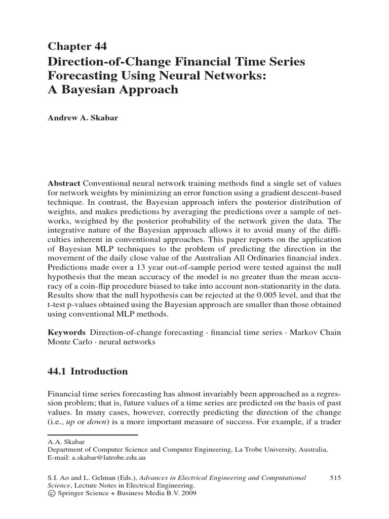 Direction-of-Change Financial Time Series Forecasting Using Neural Networks: A Bayesian Approach ...