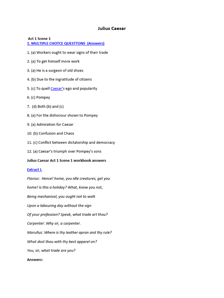 Julius Caesar Act 1 Scene 1 | PDF | Julius Caesar | Mark Antony