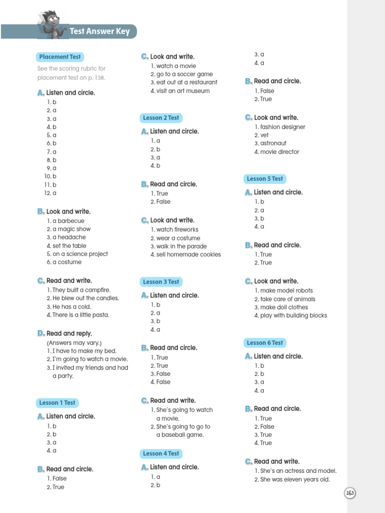 Smart English 6 - Test Anwer Key | PDF | Cuisine | Foods