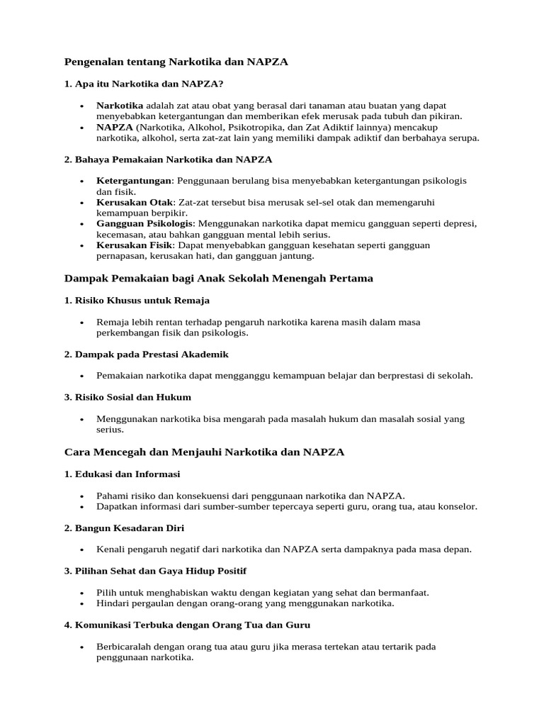 Pengenalan Tentang Narkotika Dan NAPZA | PDF