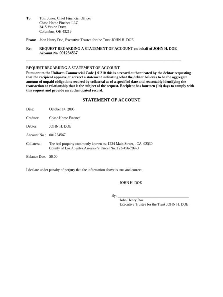 Request Regarding Statement of Account | PDF