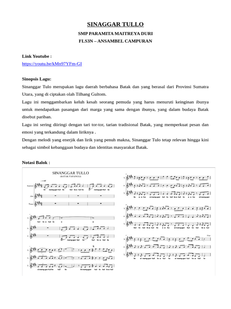 Arti Sinanggar Tulo | PDF