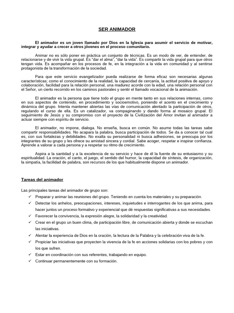 El Animador en El Grupo | PDF | Vida