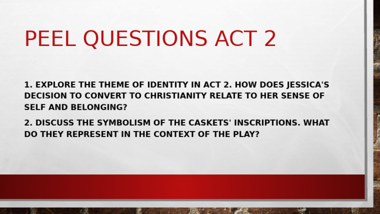 Peel Questions Act 2 | PDF