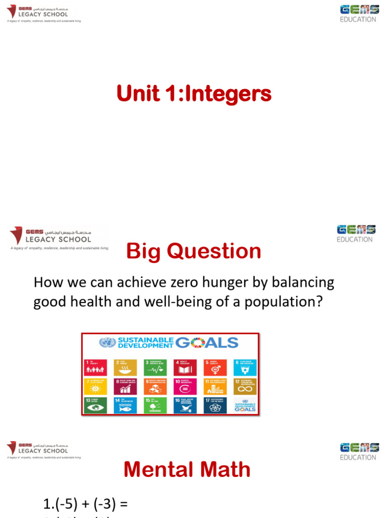 P1 - Properties of Integers Under Addition and Subtraction | PDF | Elementary Mathematics ...